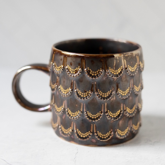 Starbucks | Dining | Starbucks 25 Cup Mug Brown Gold Mermaid Scales ...